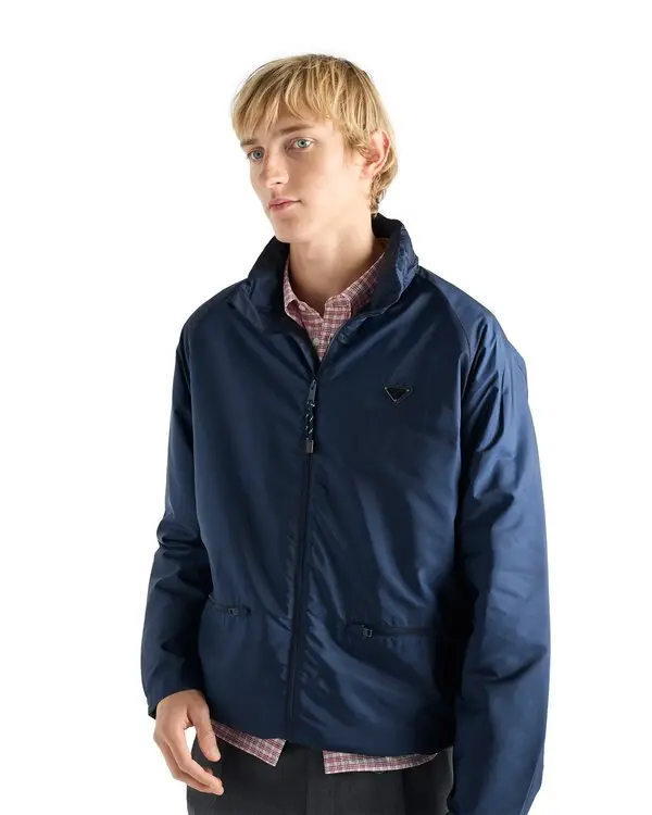 Prada Hooded Re-nylon Jacket - Blue