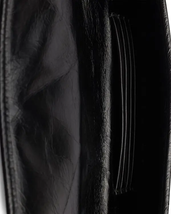 Prada Leather Wallet With Shoulder Strap - Black