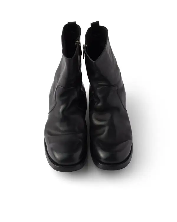 Prada Leather Zipper Boots