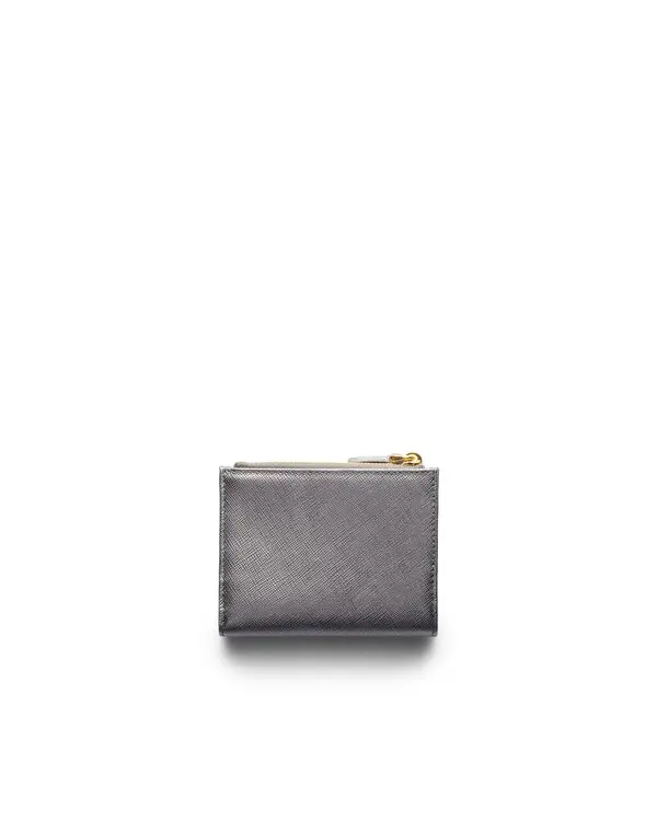 Prada Small Saffiano Leather Wallet - Chrome