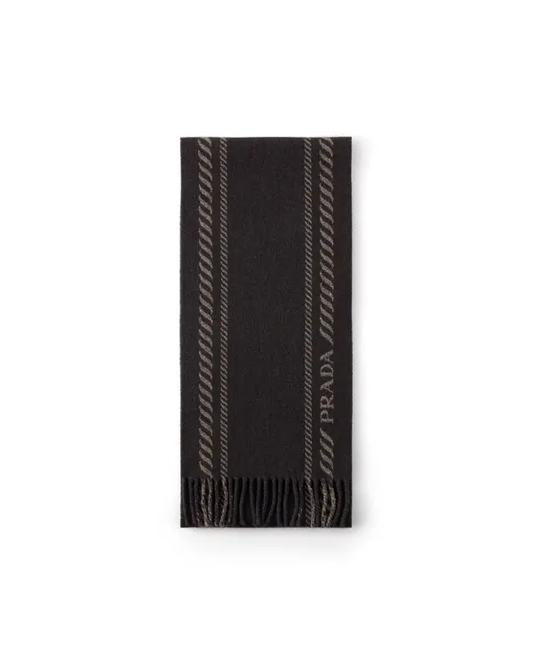 Prada Wool And Cashmere Scarf - Ebony