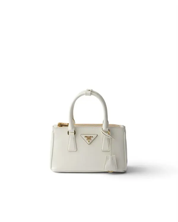 Prada Galleria Patent Saffiano Leather Mini Bag - White