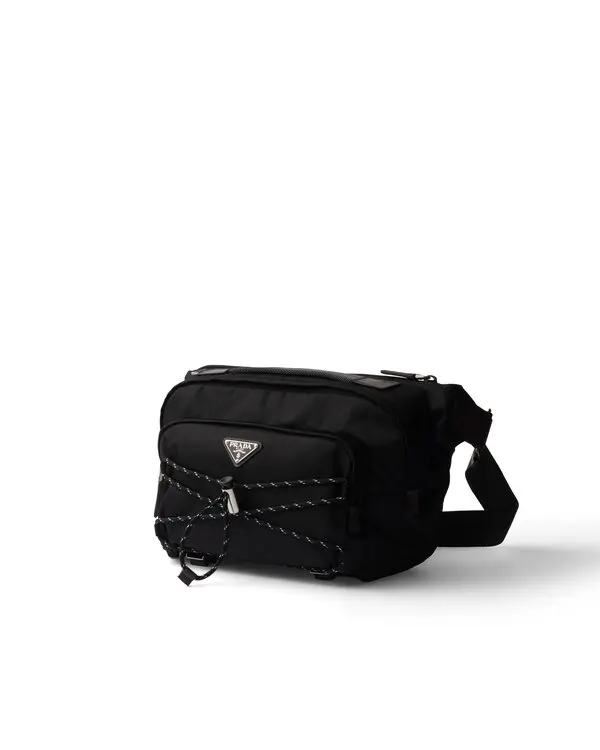 Prada Speedrock Re-nylon And Leather Shoulder Bag - Black