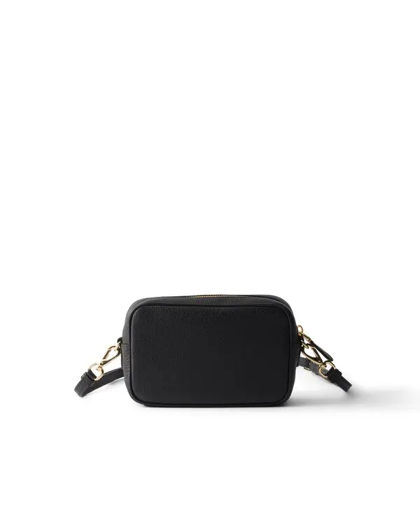 Prada Leather Mini Bag With Enamelled Triangle Logo