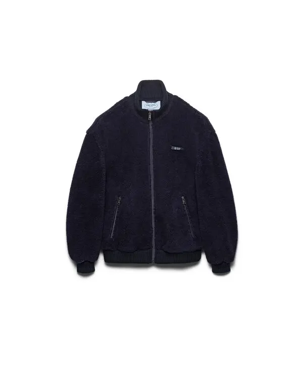 Prada Fleece Zip-up Jacket - Navy