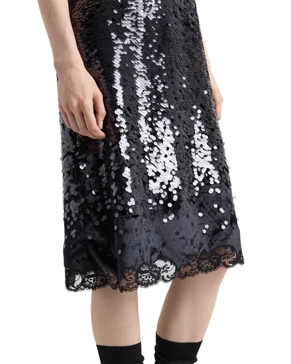 Prada Embroidered Sequined Lace Dress