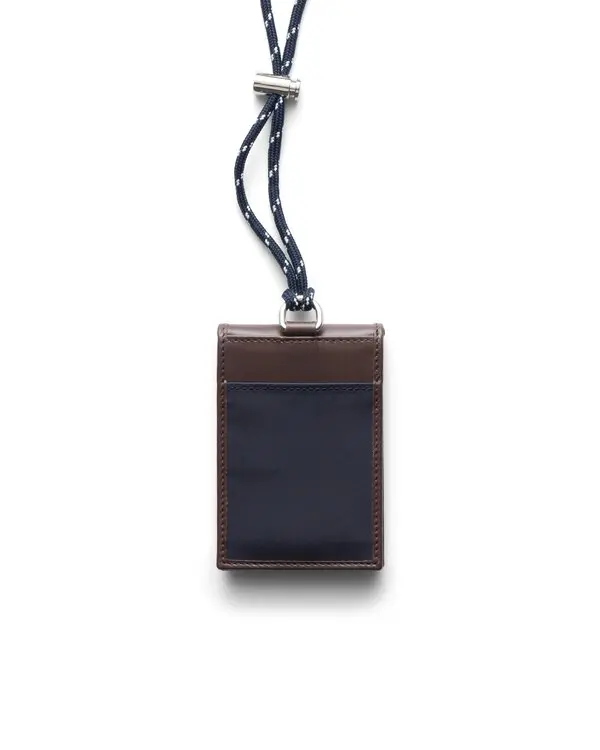 Prada Speedrock Re-nylon And Leather Card Holder With Strap
