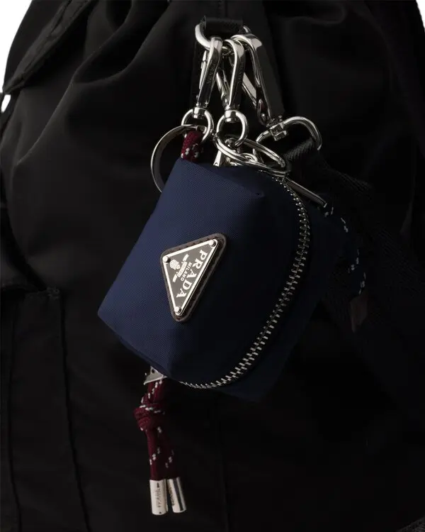 Prada Speedrock Re-nylon Keychain Charm - Navy