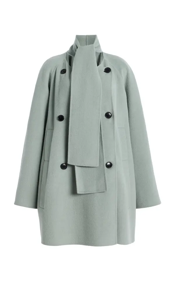 Proenza Schouler White Label Brisa Double-faced Wool Scarf Coat - Blue