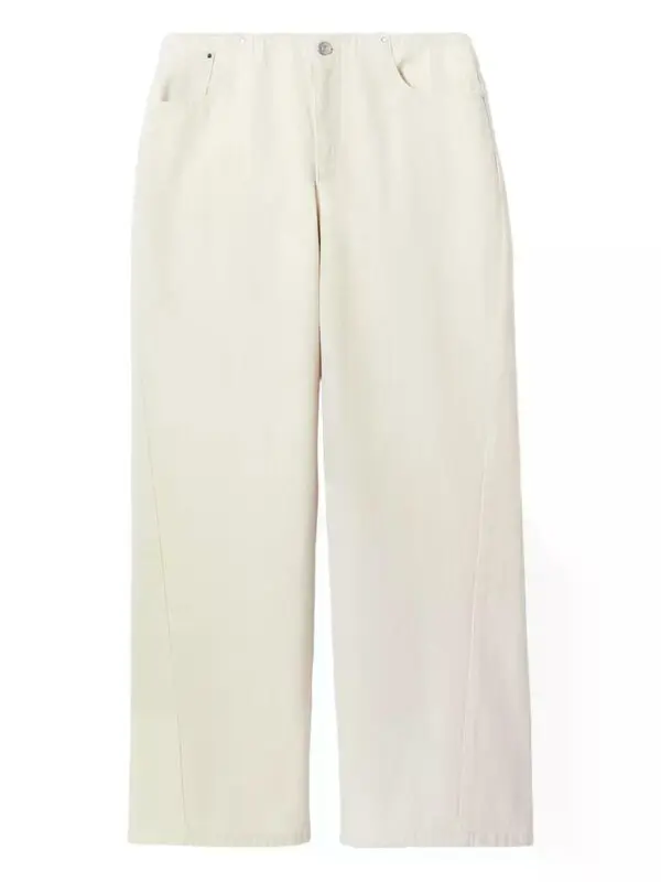 Claudie Pierlot Relaxed-fit Wide-leg Ecru Denim Trousers - Neutrals