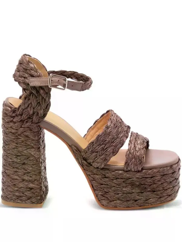 CastaÑer Platform Raffia Espadrilles - Brown