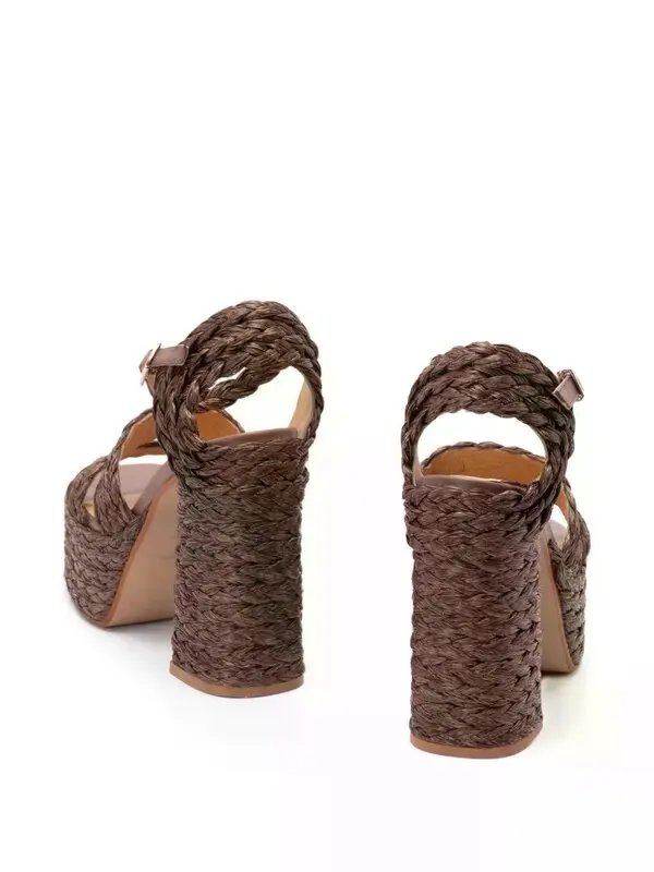 CastaÑer Platform Raffia Espadrilles - Brown