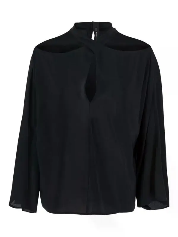Federica Tosi Criss-cross Neck Blouse - Black