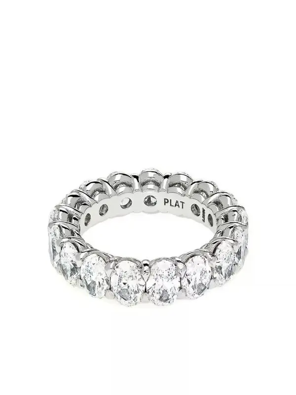 JEWELS AFICIONADO Platinum Diamond Oval-cut Ring - Silver