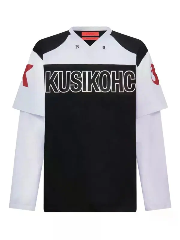 KUSIKOHC Long Sleeve Cotton Polo Shirt - Black