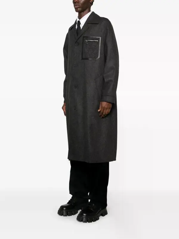 Fendi Felted Mélange Effect Coat
