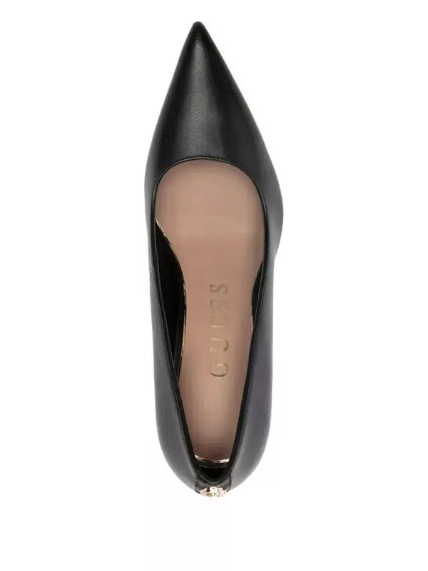 Guess Pointed High Heel Pumps With Logo Hardware