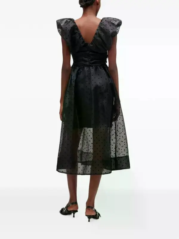 GANNI Polka Dot Ruffled Mini Dress
