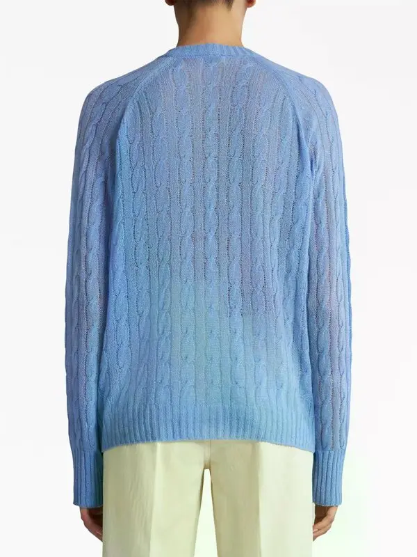 Etro Pegaso-motif Cable-knit Cardigan