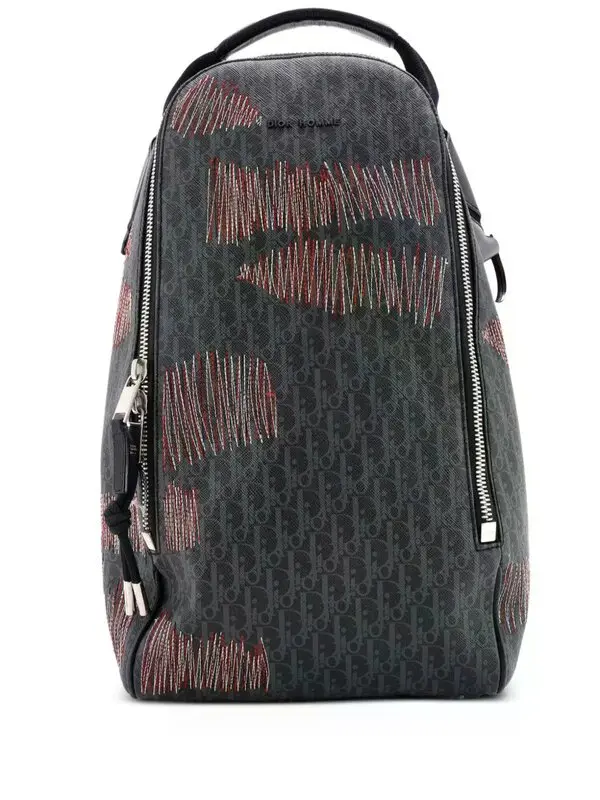 Dior Sling Stitched Darklight Coated Canvas Backpack