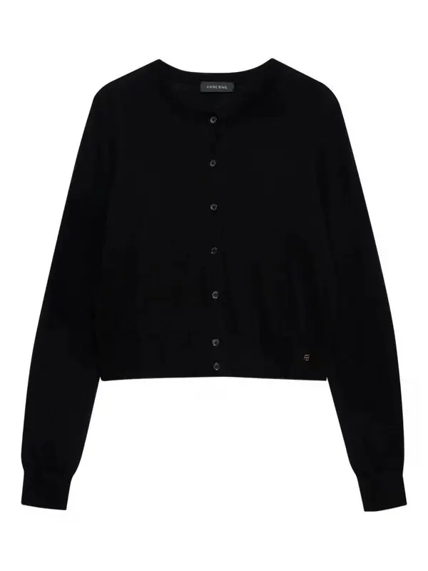 ANINE BING Buttoned Long-sleeve Cardigan - Black