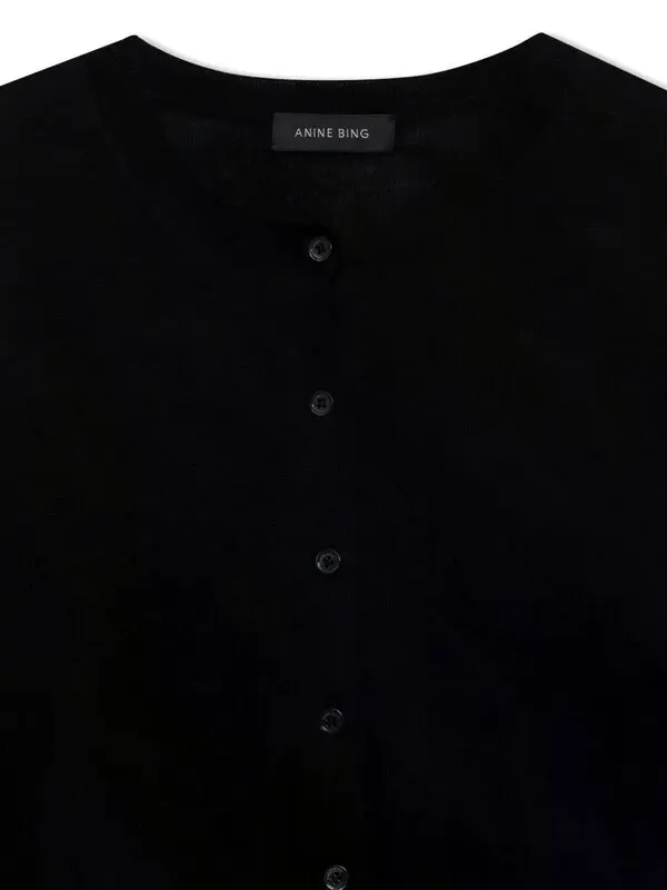 ANINE BING Buttoned Long-sleeve Cardigan - Black