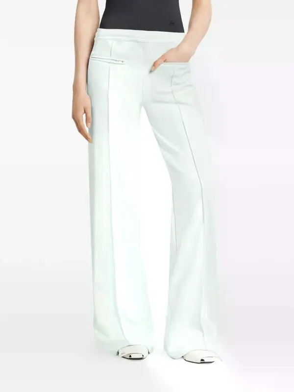 COURREGES Wide Leg Track Pants With Zip Pockets - White