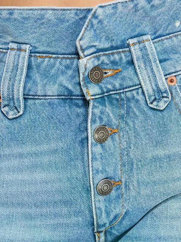 SEROYA Bleach Effect Denim Shorts