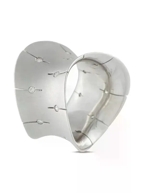 Roberto Coin 18k White Gold Diamond Convex Ring