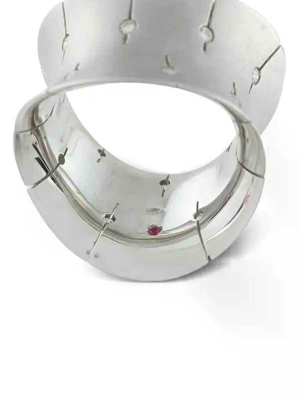 Roberto Coin 18k White Gold Diamond Convex Ring