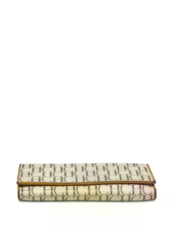 Carolina Herrera Monogram Coated Canvas Trifold Wallet