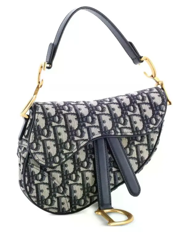 Dior Saddle Oblique Canvas Mini Shoulder Bag - Blue