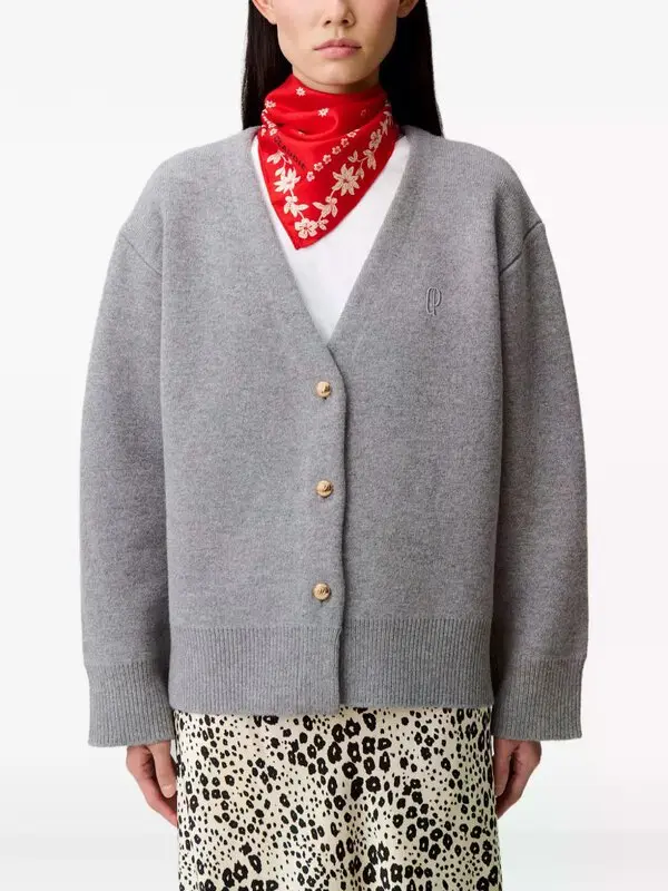 Claudie Pierlot V-neck Embroidered Cardigan