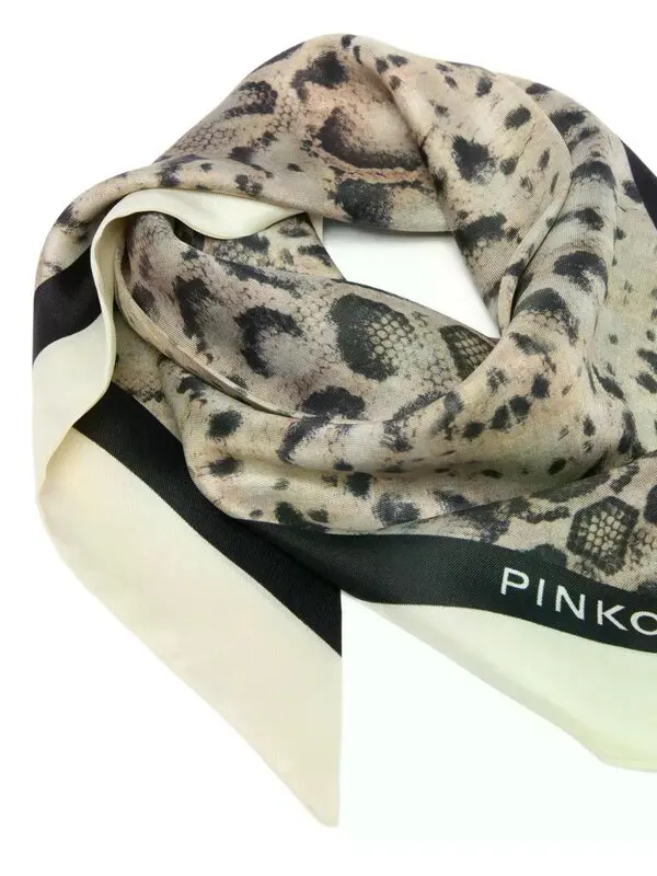 Pinko Animal-print Scarf - Neutrals