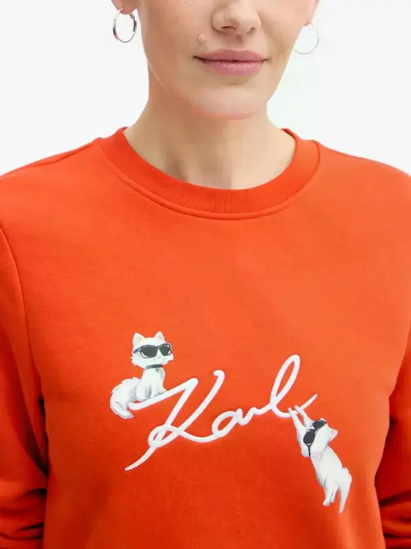 Karl Lagerfeld Graphic Print Crew Neck Sweater