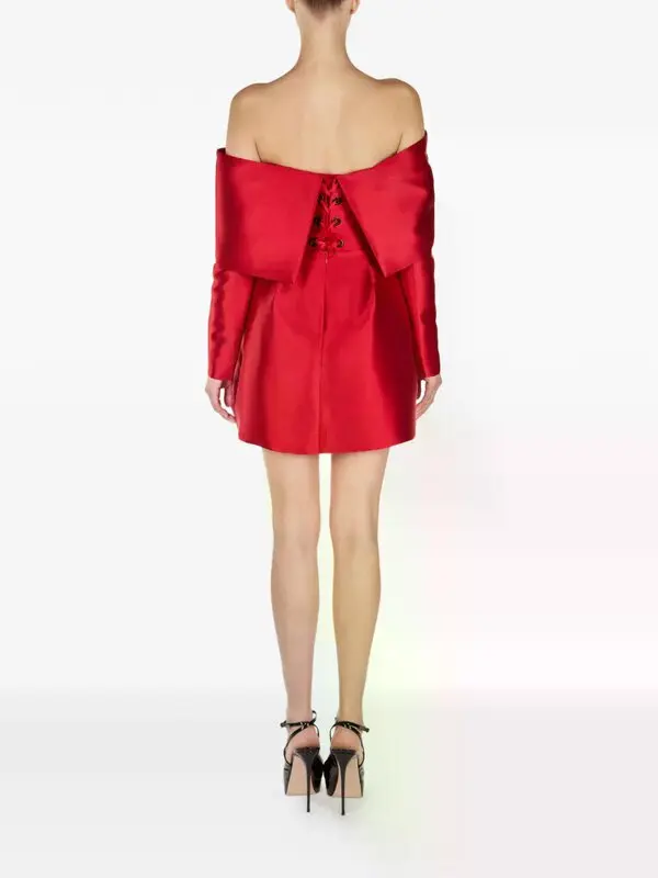 ARAFTU Arafatu Off-shoulder Mini Dress With Bow Detail - Red