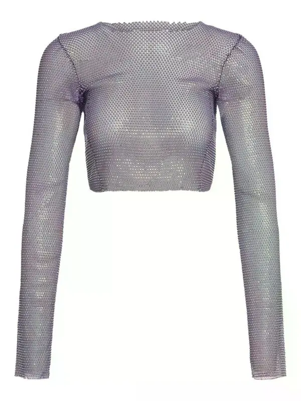SANTA BRANDS Embellished Long-sleeve Crop Top - Purple