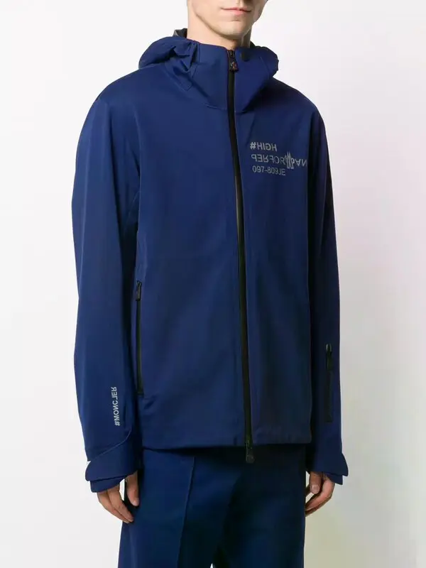 Moncler Zip-up Logo Print Jacket