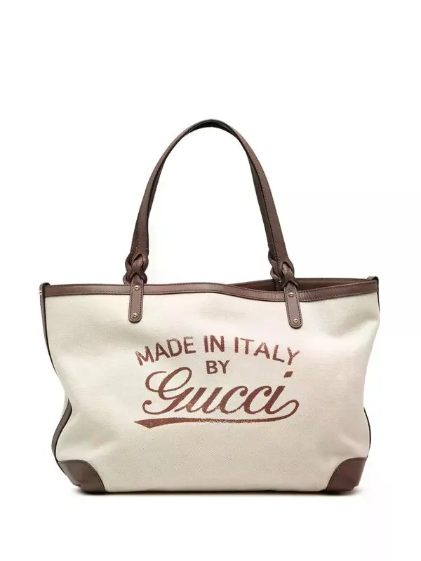 Gucci Canvas Craft Tote Bag