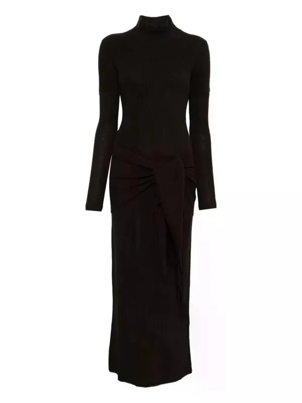 Federica Tosi Ribbed Maxi Dress With Knot Detail - Black