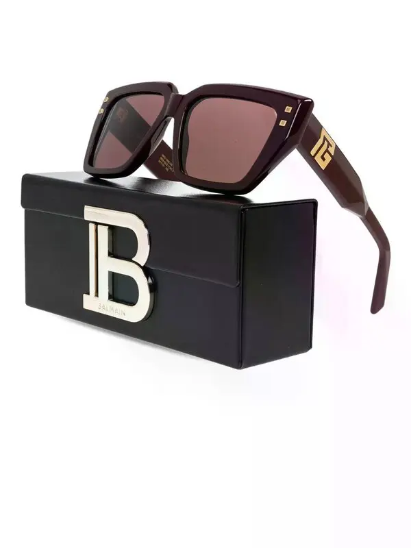 Balmain Square Frame Sunglasses - Brown