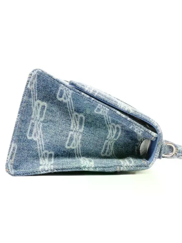 Balenciaga Monogram Denim Shoulder Bag - Blue