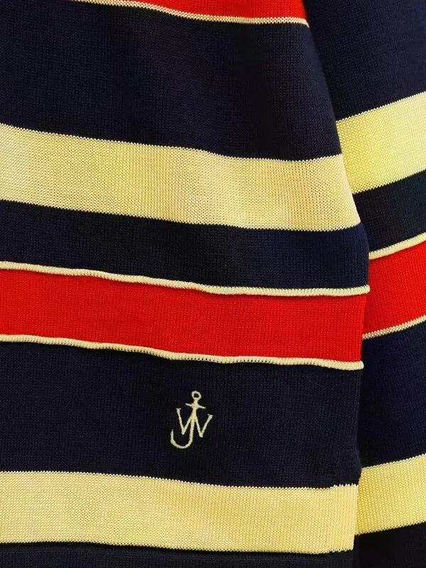 JW Anderson Striped Embroidered Polo Shirt