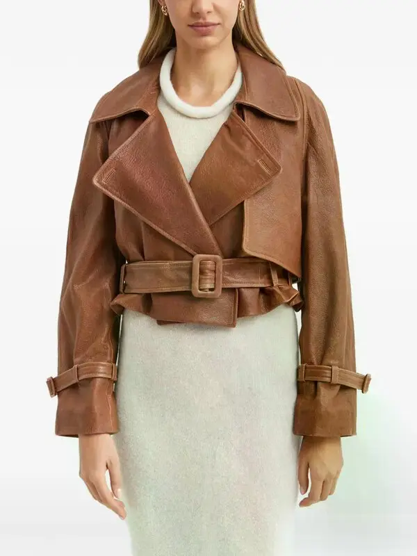 Nour Hammour Belted Cropped Jacket