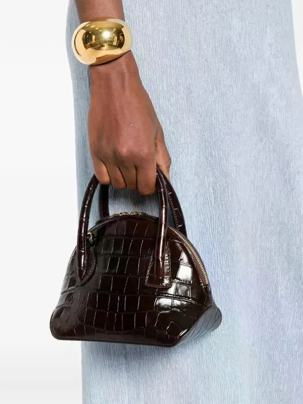 LIFFNER Dome Croc-embossing Mini Bag - Brown