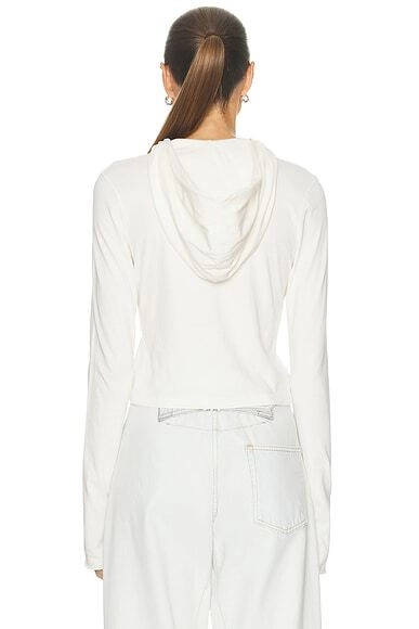 GRLFRND Cropped Zip Hoodie - Bone