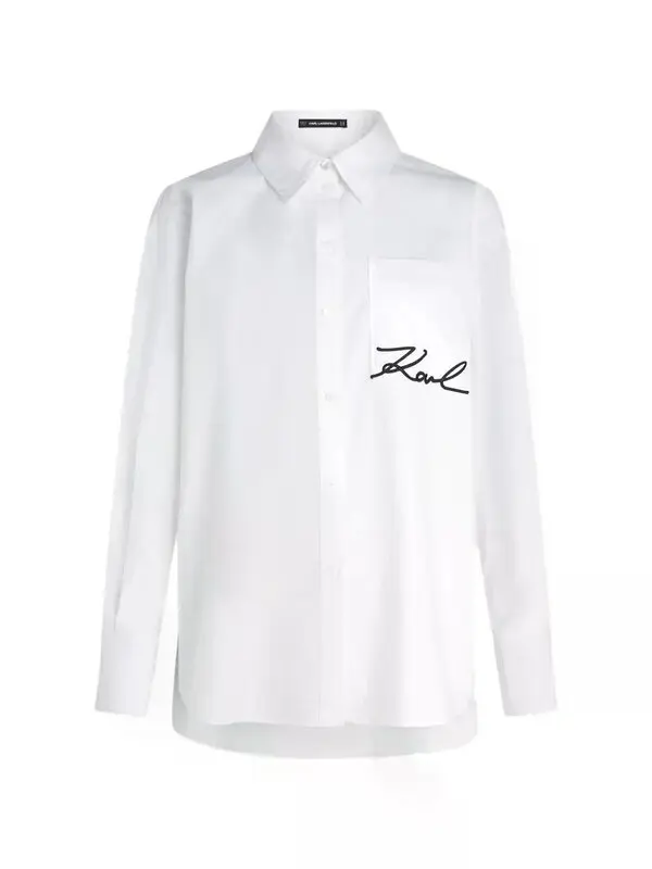 Karl Lagerfeld Embroidered Pocket Shirt - White