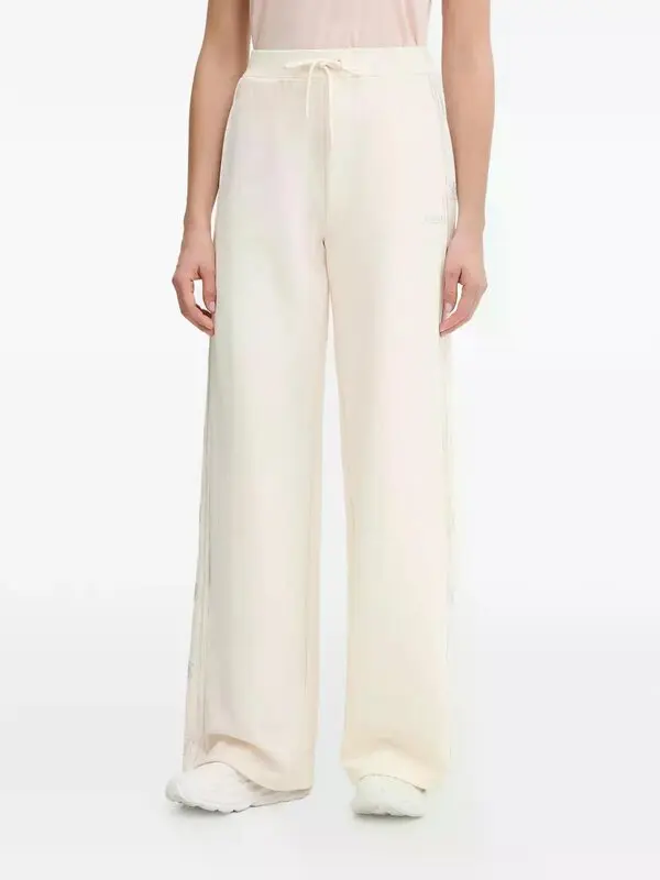 Guess Rhinestone Embellished Wide Leg Track Pants - Neutrals