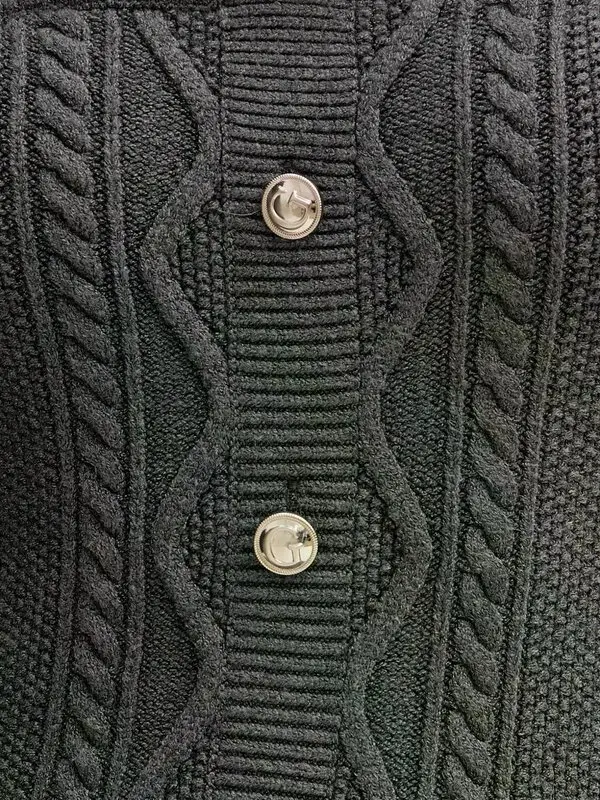Guess Cable Knit Button Mini Dress - Grey