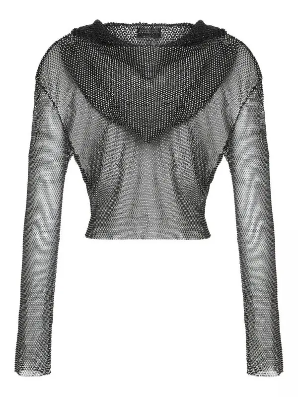 SANTA BRANDS Black Mesh Hooded Top